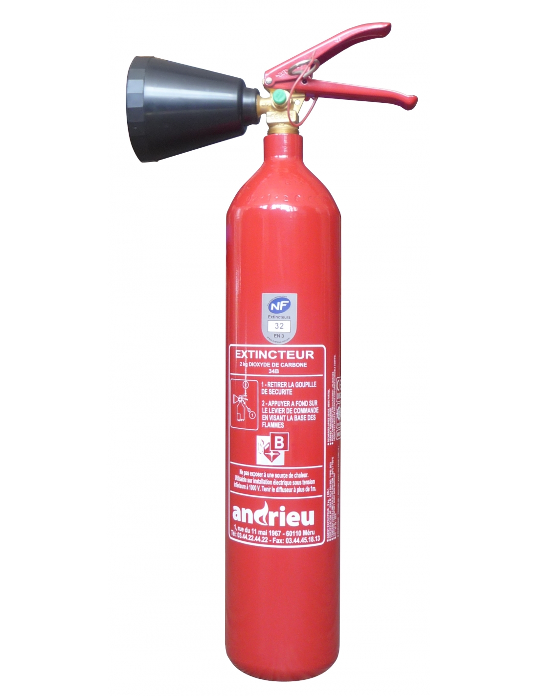 Extincteur 5 kg co2/dioxyde de carbone avec support mural Bricolage ...